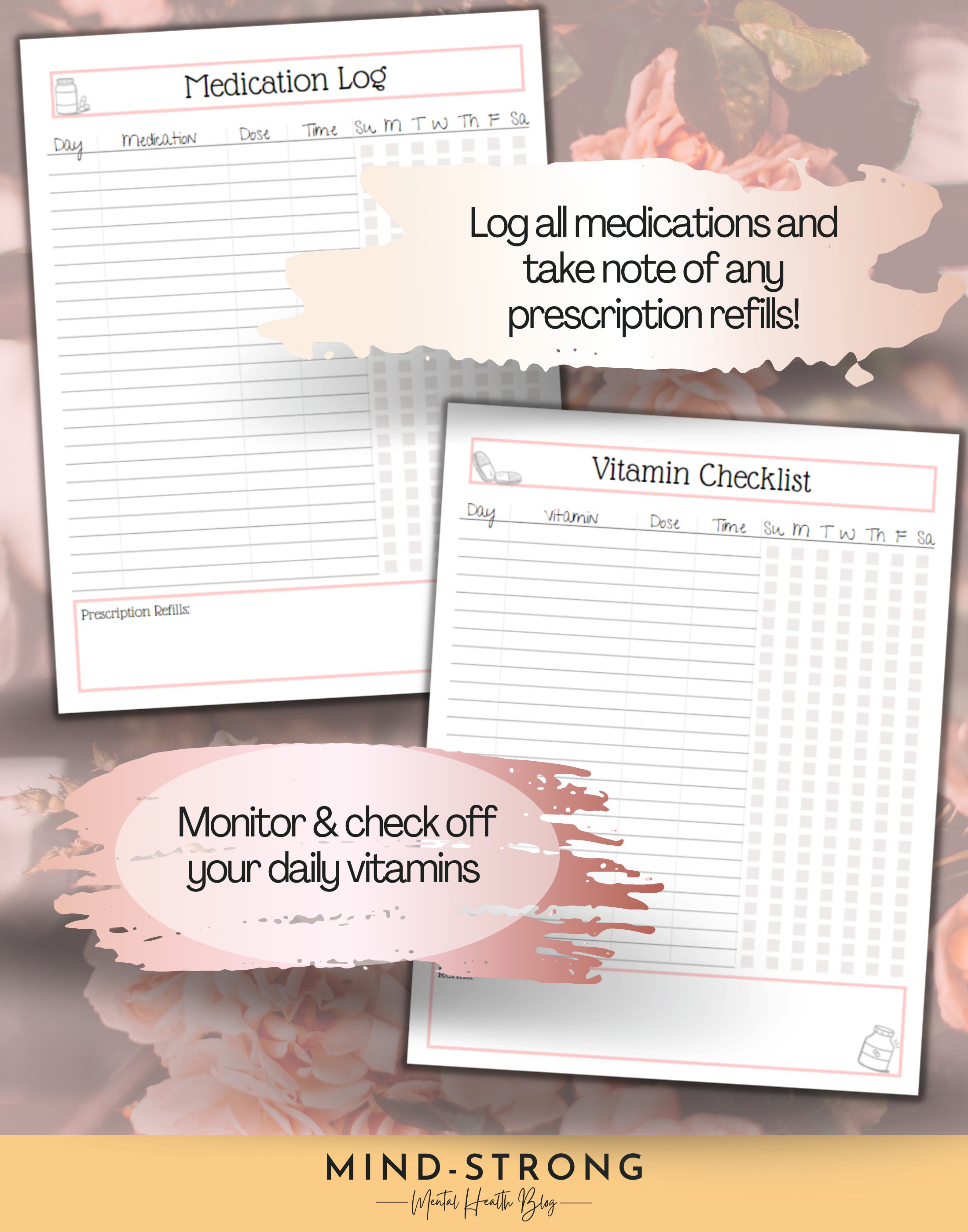 Self Care & Health Bundle Printable, Mental Health Planner, Self-care ...