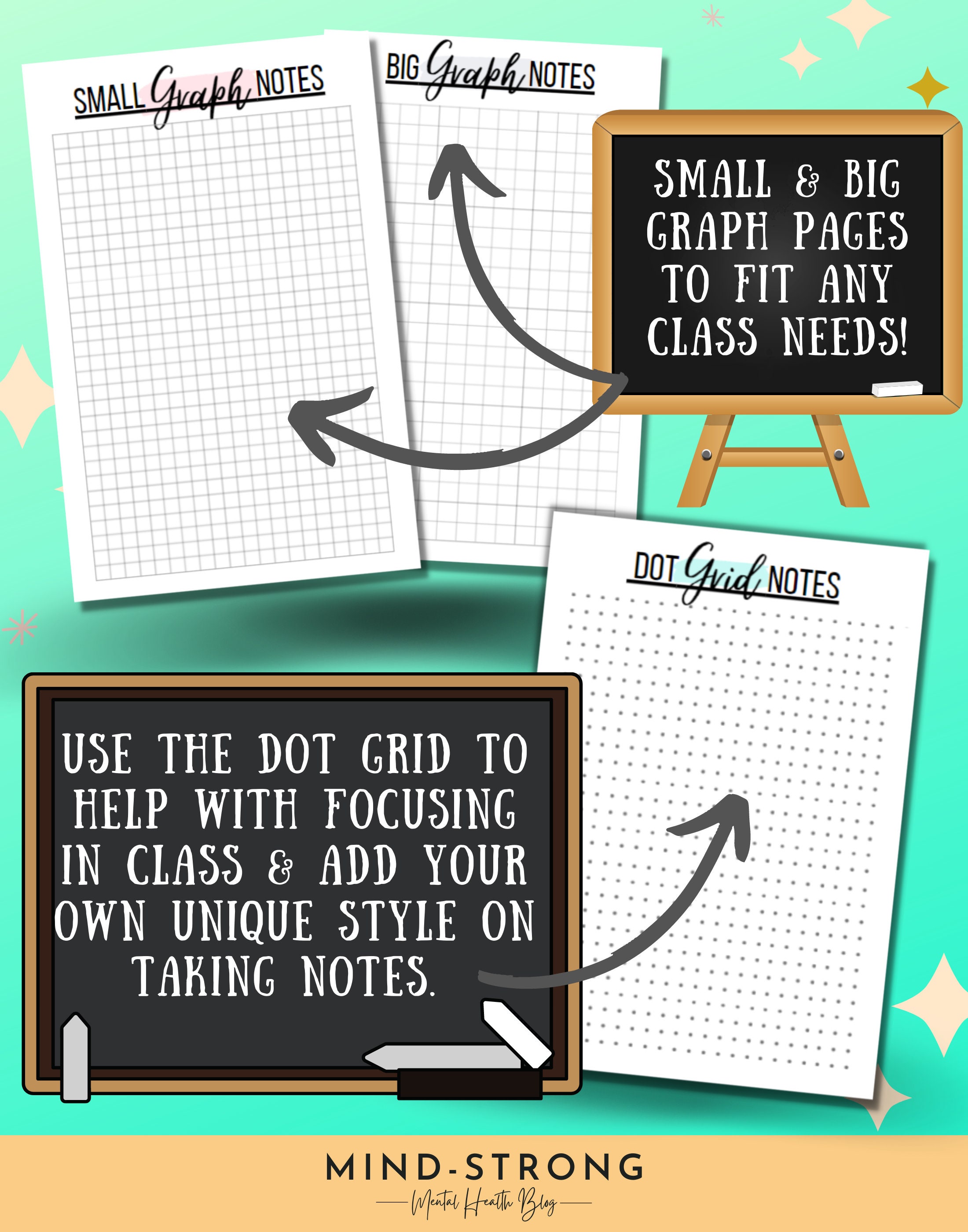 Just the Notes Bundle, Printable Lecture Notes, College Student Lined ...