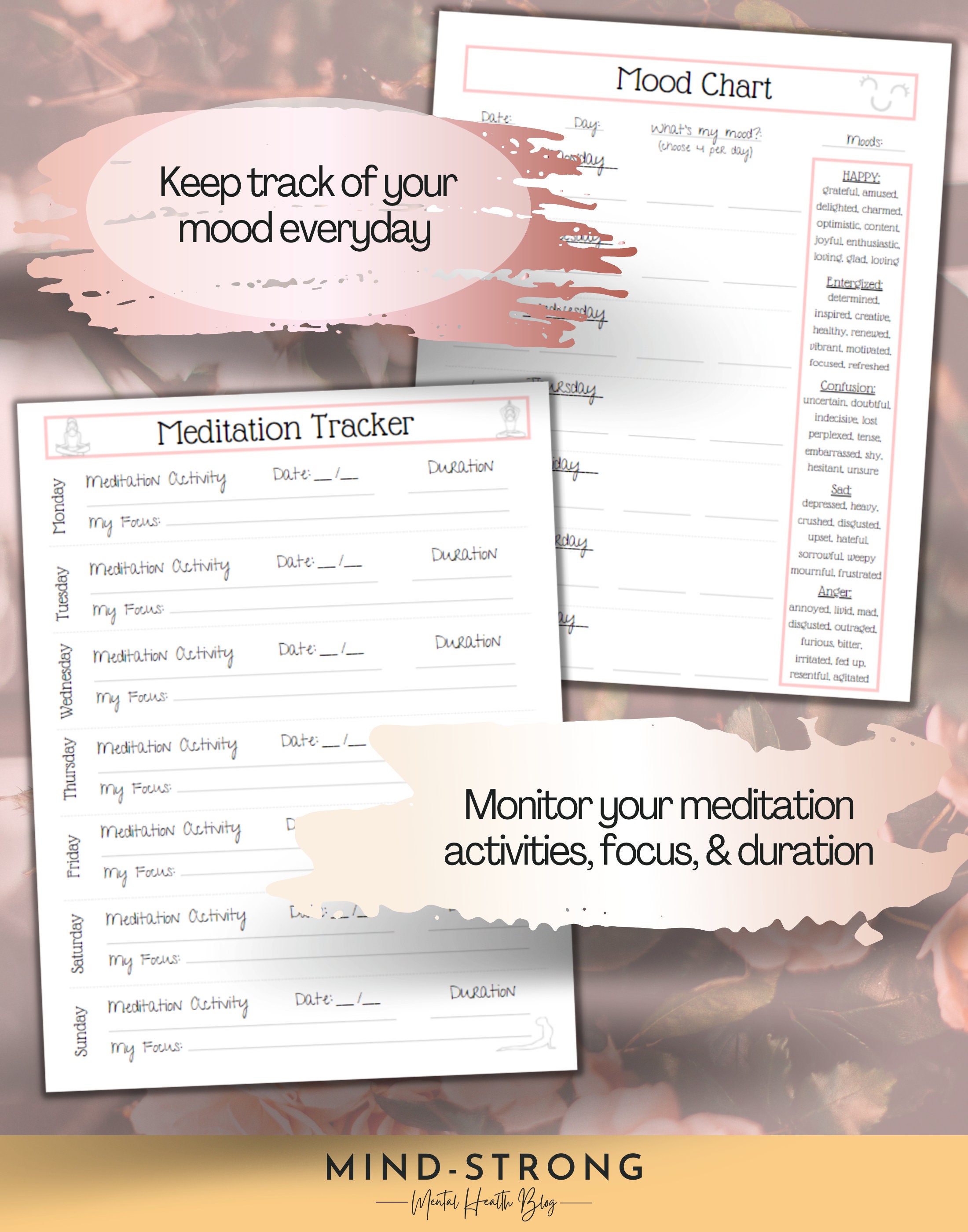 Self Care & Health Bundle Printable, Mental Health Planner, Self-care ...