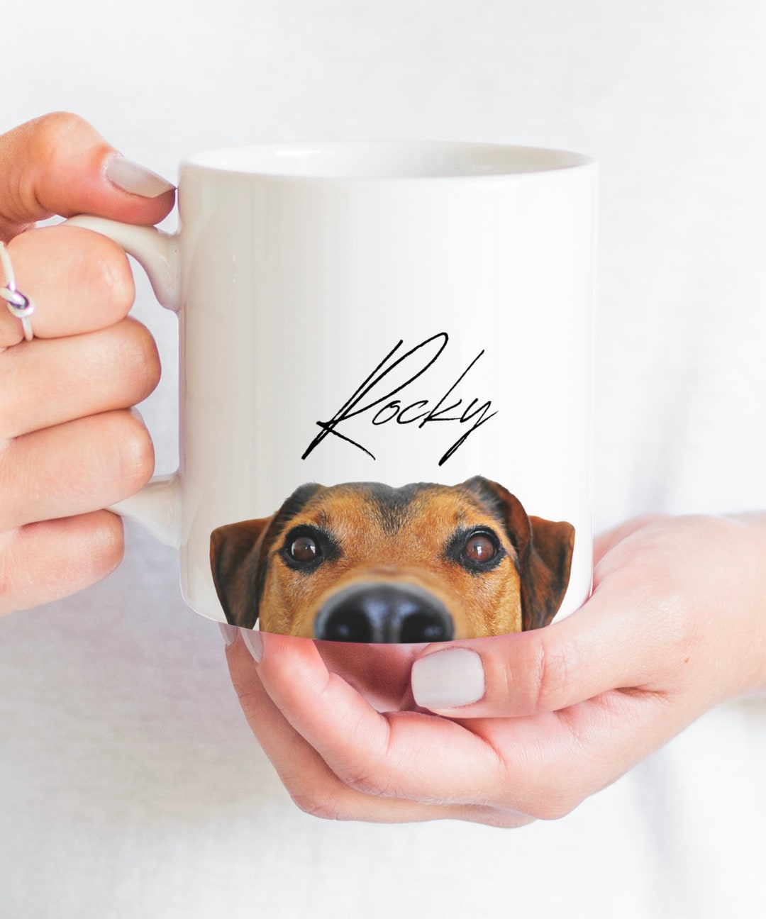 Custom Dog Portrait Mug, Custom Pet Photo Mug, Personalized Pet Mug ...