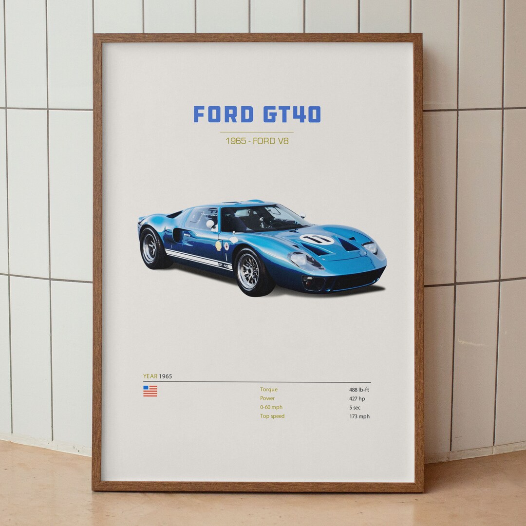 Ford GT40 Poster | GT40 Poster | Ford GT40 | Ford GT40 Wall Art ...