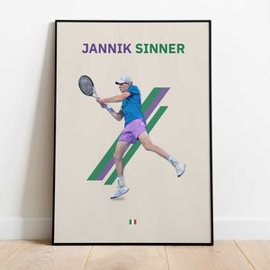 Jannik Sinner | Tennis Poster | Sinner Tennis Poster | Jannik Sinner ...