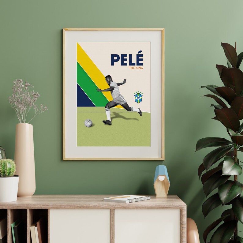 PELE Poster Pele the King Brasil Poster Pele Brazil Vintage Aesthetic ...