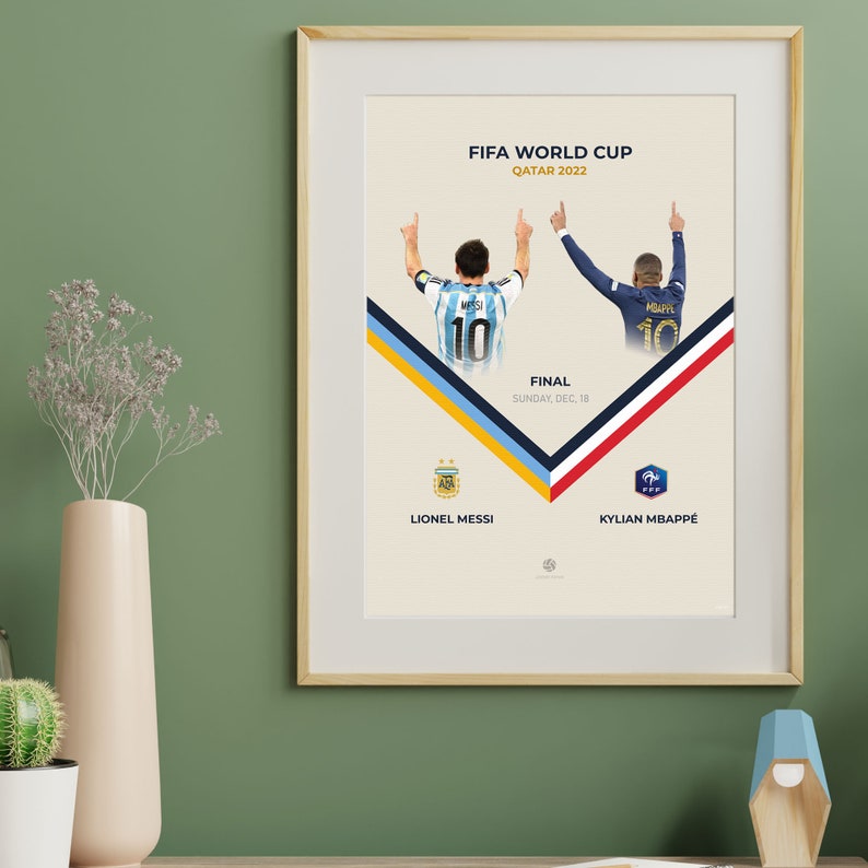 Messi Vs Mbappe Poster World Cup Argentina Vs France - Etsy