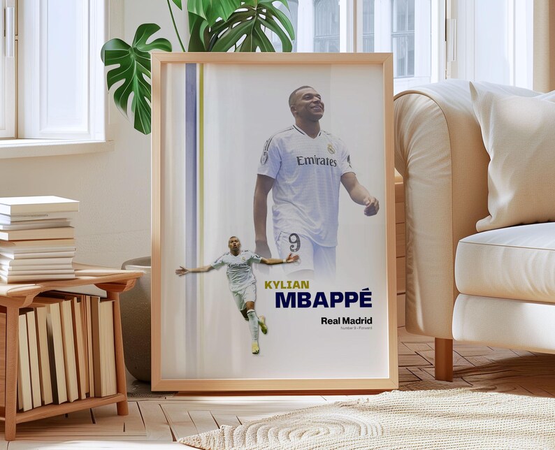 Póster de Kylian Mbappé Póster de Mbappé Real Madrid Francia Póster de ...