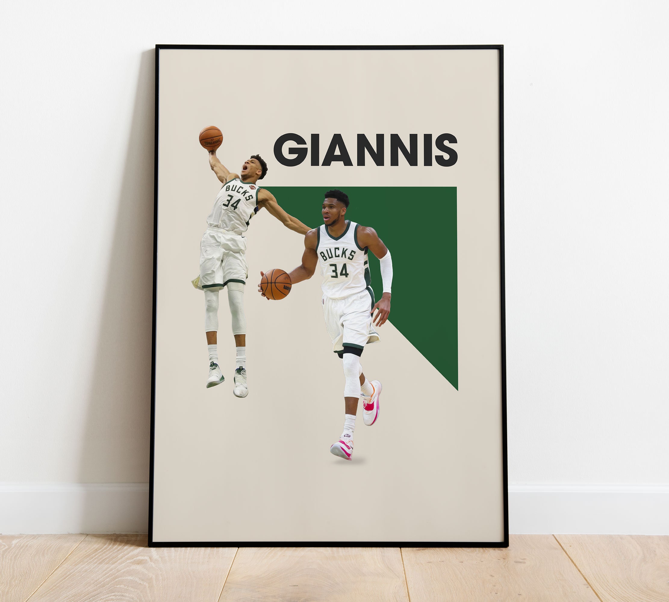Giannis Antetokounmpo Poster, Minimalist Design, Milwaukee Bucks Poster ...
