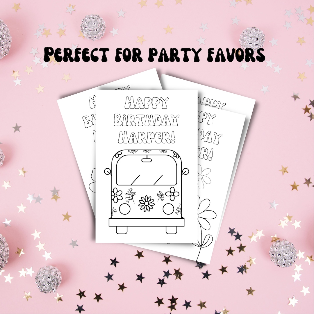 Retro Groovy Birthday Coloring Book, Hippie Party Favors (digital) - Etsy