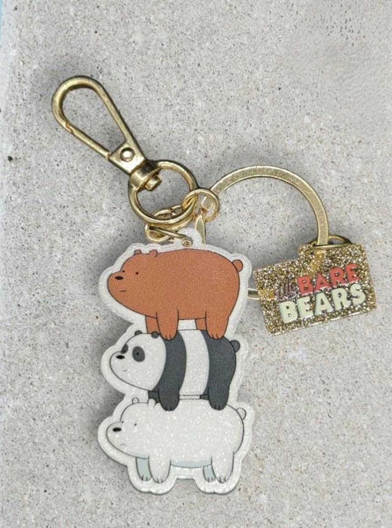 Cute We Bare Bears Keychain - Etsy