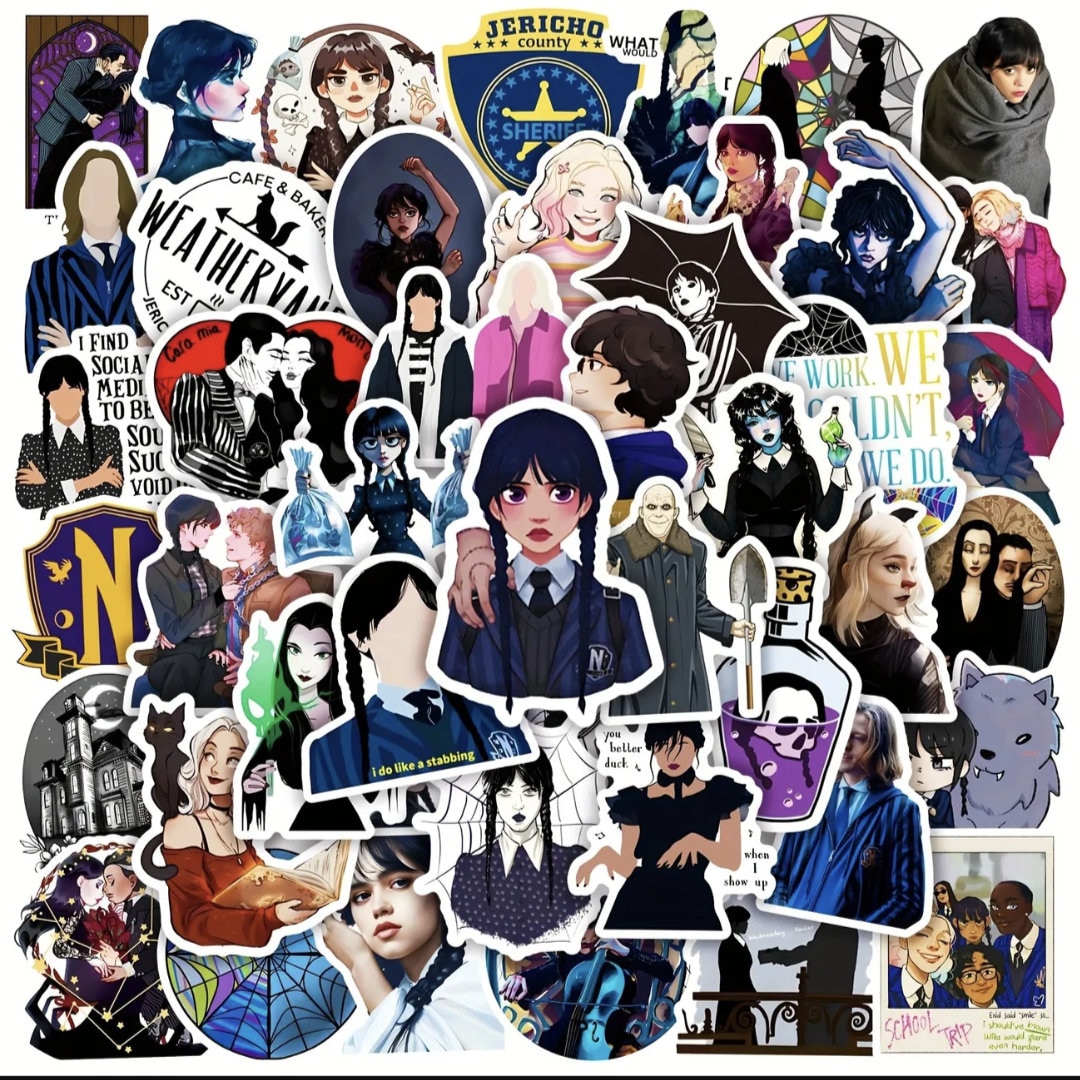 Cute Wednesday Addams Family Waterproof Stickers - Etsy