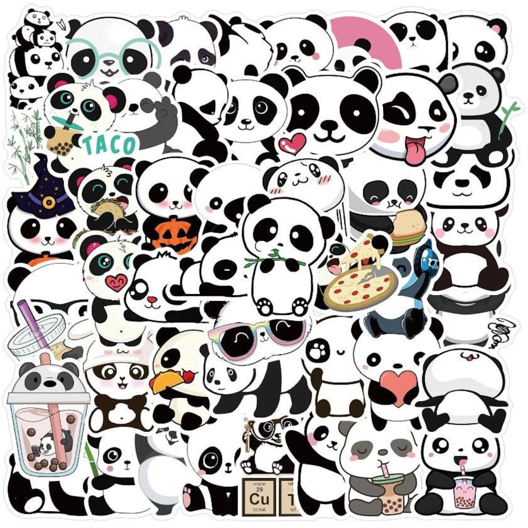 Cute Panda Stickers Great for Water Bottle or Laptop Pack of 10 - Etsy