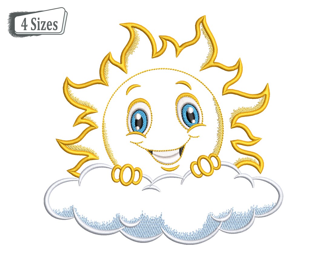 Summer Applique Designs, Sun Applique Machine Embroidery Designs, T ...