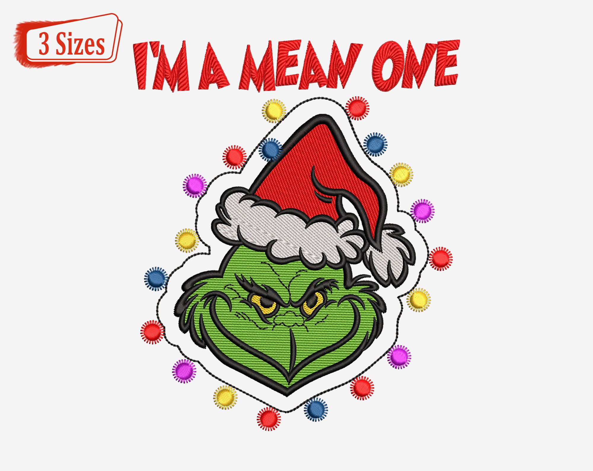 Mean One Christmas Embroidery Design, Holiday Hoobie Whatty Designs ...