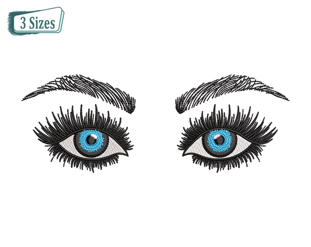 Eyes Designs, Eyes Machine Embroidery Design, Eyelashes Embroidery ...