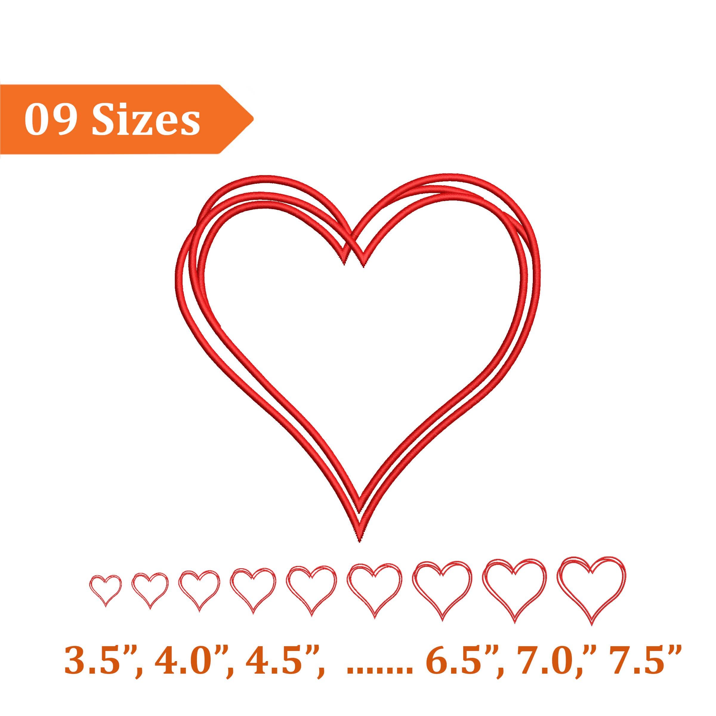 Heart Embroidery Designs, Heart Machine Embroidery Files, Embroidery ...