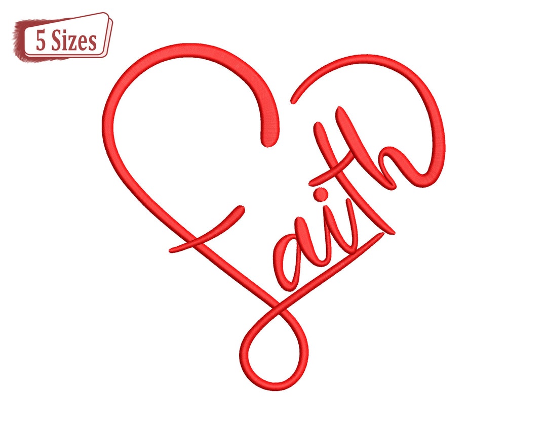 Faith With Heart Machine Embroidery Files, Faith With Heart Embroidery ...