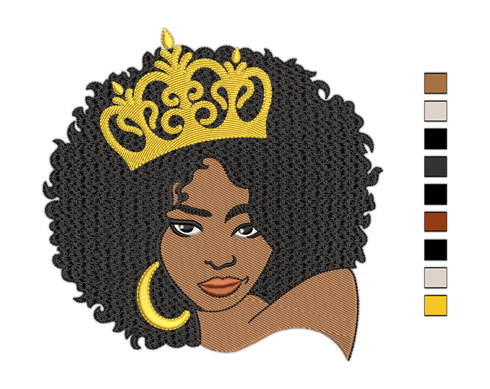 Melanin Queen Embroidery Design American African Black - Etsy