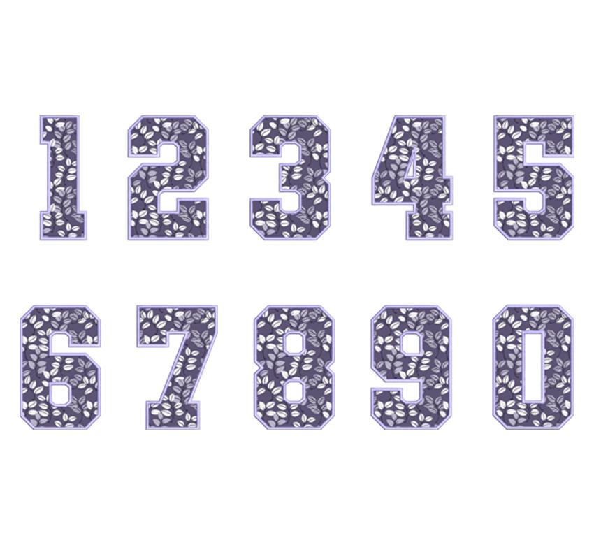 Varsity Numbers Applique Embroidery Design, College Sports Number ...