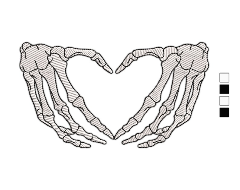 Skeleton Hand Machine Embroidery Files Halloween Skull - Etsy
