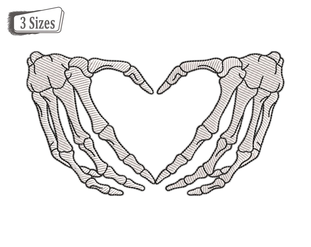 Skeleton Hand Machine Embroidery Files, Halloween Skull Skeleton ...