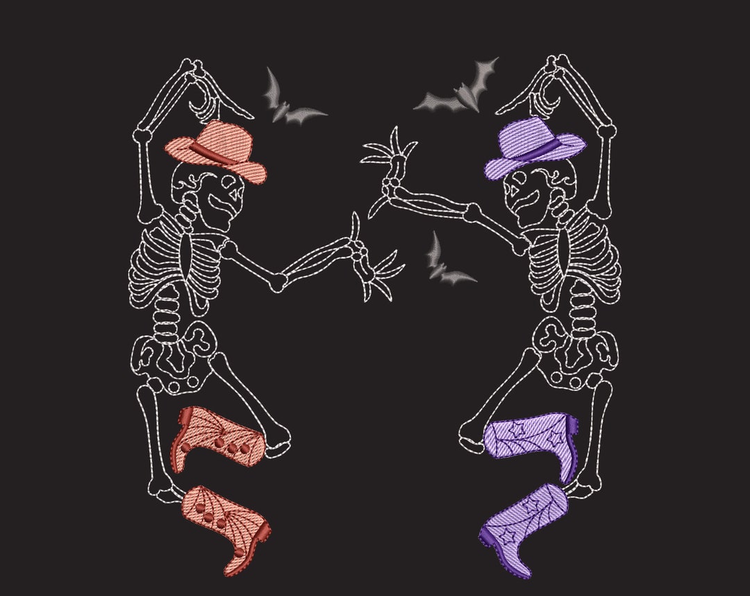 Skeleton Embroidery Files for Halloween, Skeleton Peace Hand Digital ...