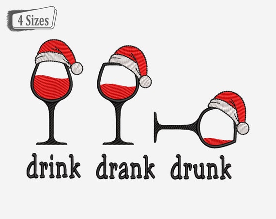 Christmas Embroidery Designs for Machine Drink Drank Drunk - Etsy