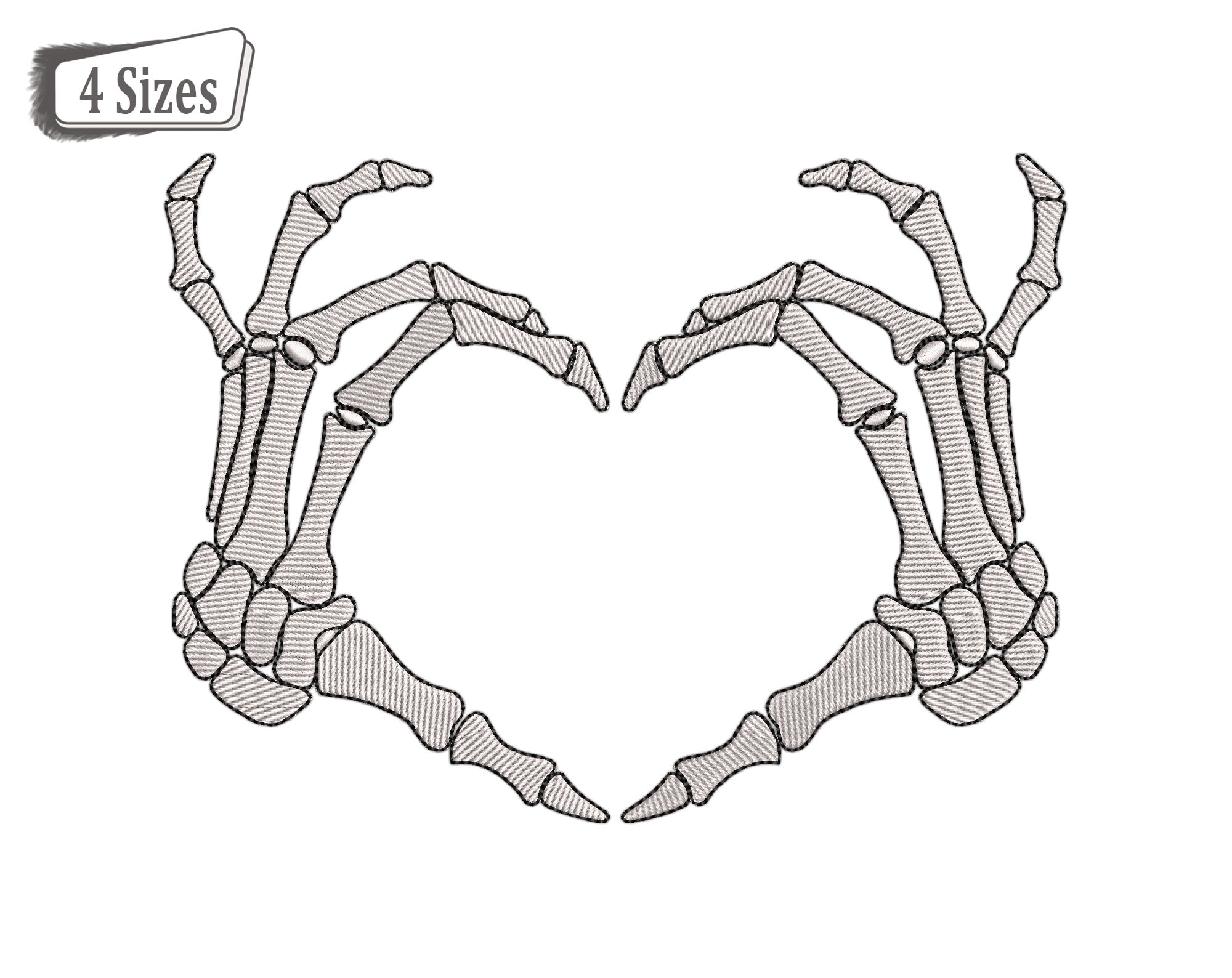 Skeleton Embroidery Files for Halloween Skeleton Peace Hand - Etsy