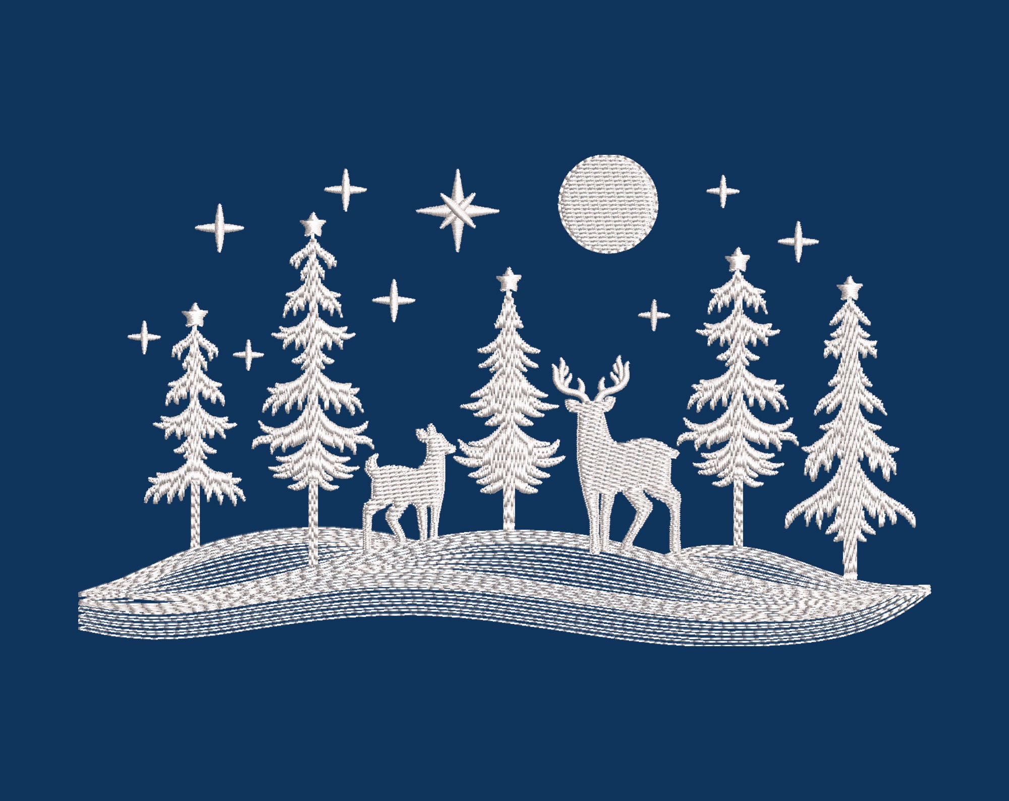 Winter Embroidery Pattern, Winter Landscape Embroidery Designs, Vintage ...