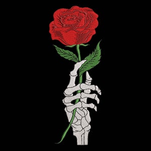 Skeleton Hand Machine Embroidery Patterns, Halloween Floral Skeleton ...