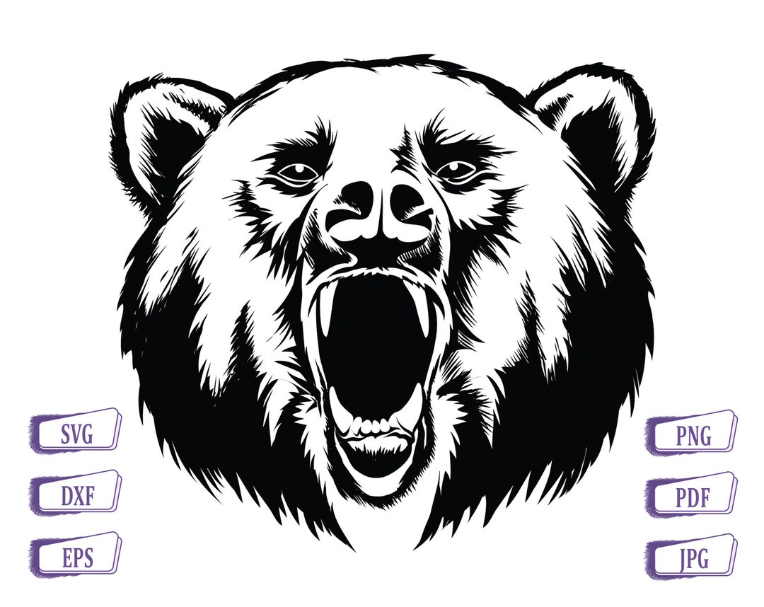 Bear SVG Bear Cut Files Bear Face Cut Files Bear SVG Cut - Etsy