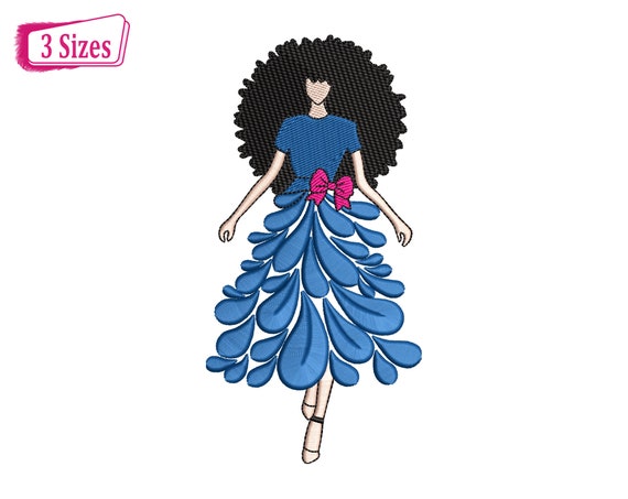 Afro Girl Embroidery Design Black Woman Embroidery Designs | Etsy