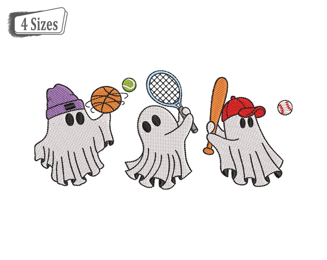 Cute Ghost Machine Embroidery Design, Spooky Vibes Embroidery Design ...