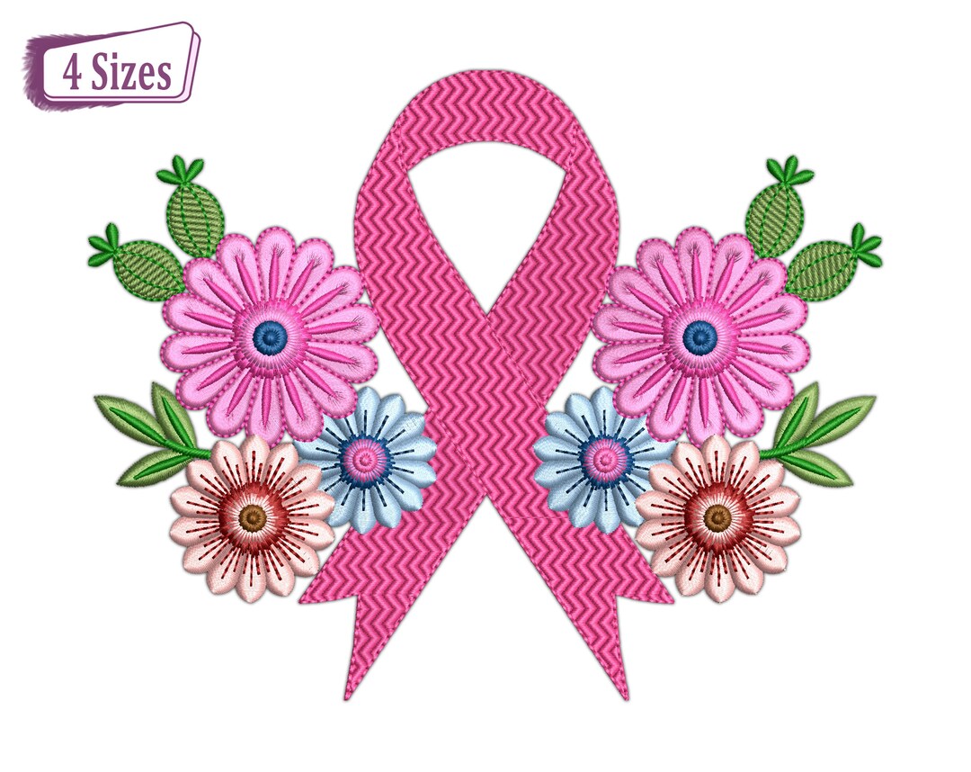 Pink Cancer Ribbon Embroidery Patterns, Cancer Ribbon, Awareness Ribbon ...