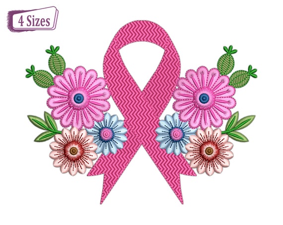 Pink Cancer Ribbon Embroidery Patterns Cancer Ribbon - Etsy