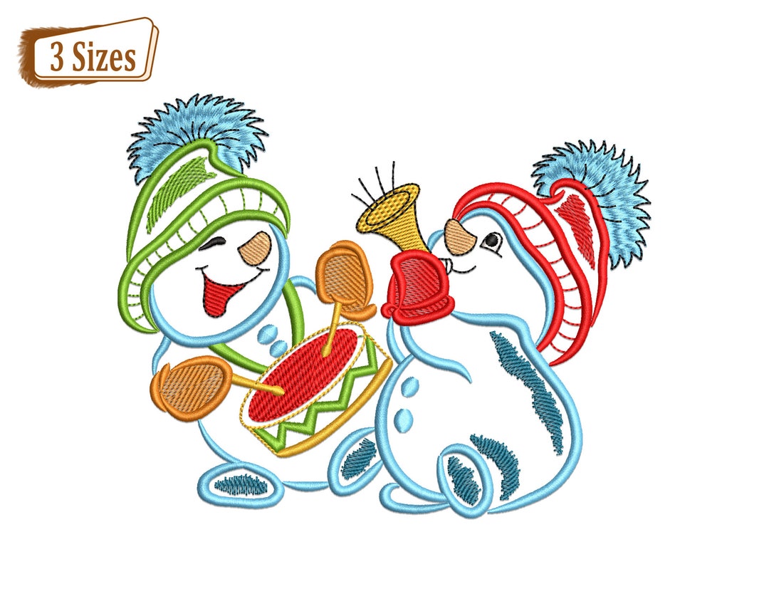 Snowman Machine Embroidery Files, Christmas Winter Embroidery Designs ...