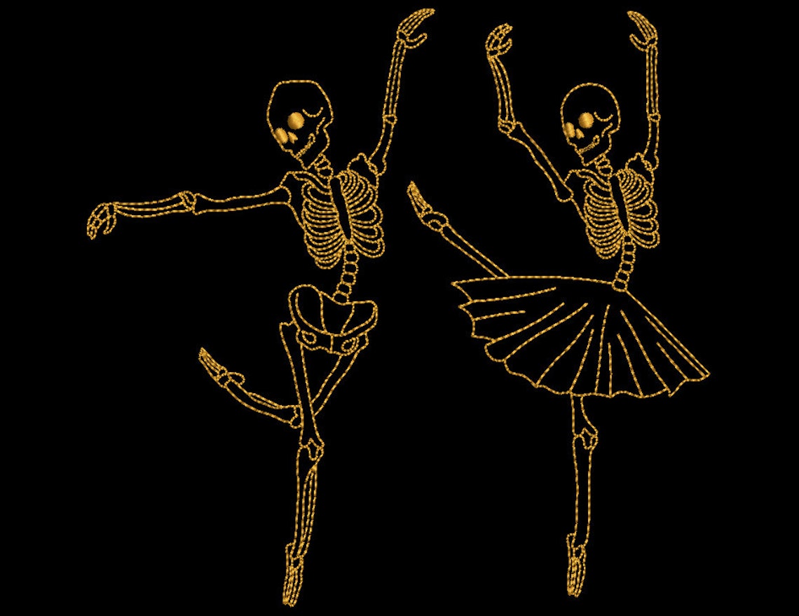 Halloween Machine Embroidery Design Files Skeleton Dance - Etsy