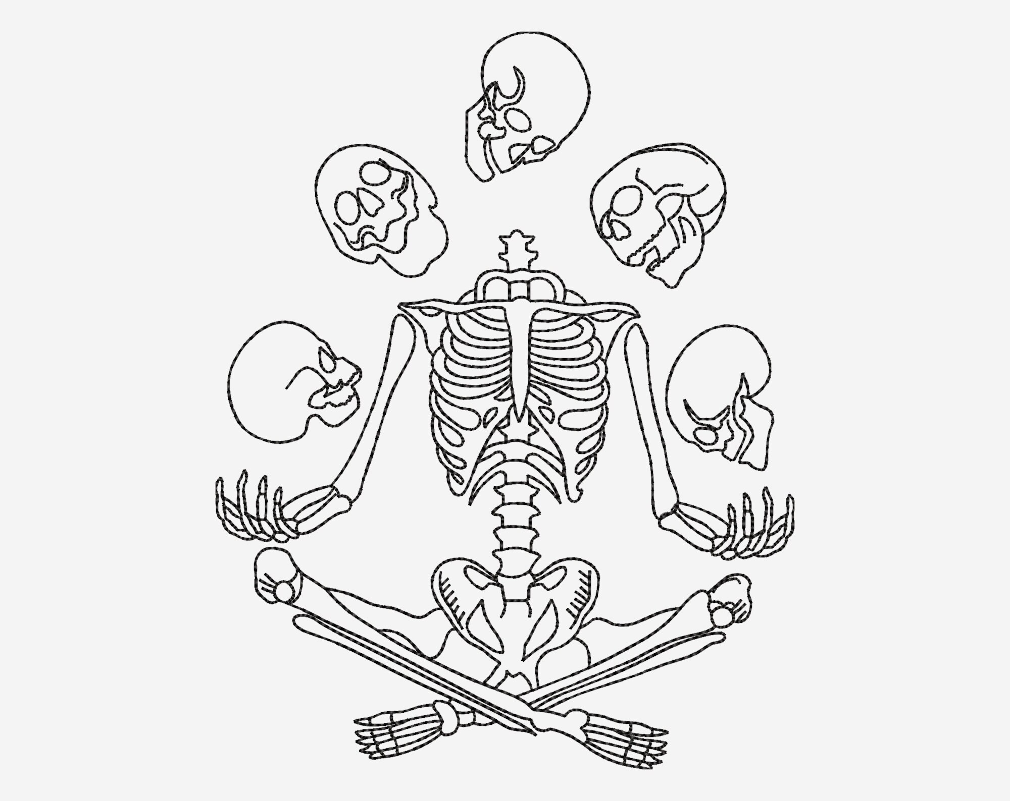 Skeleton Embroidery Skeleton Embroidery Files for Halloween - Etsy