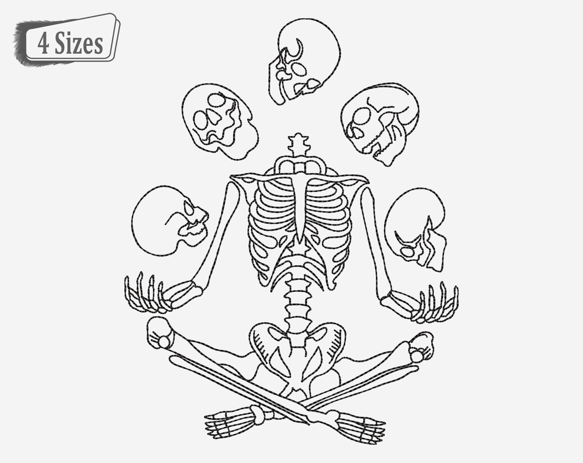 Skeleton Embroidery Skeleton Embroidery Files for Halloween - Etsy