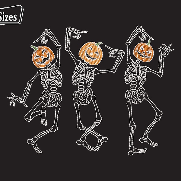 Dancing Skeleton Machine Embroidery Designs - Etsy
