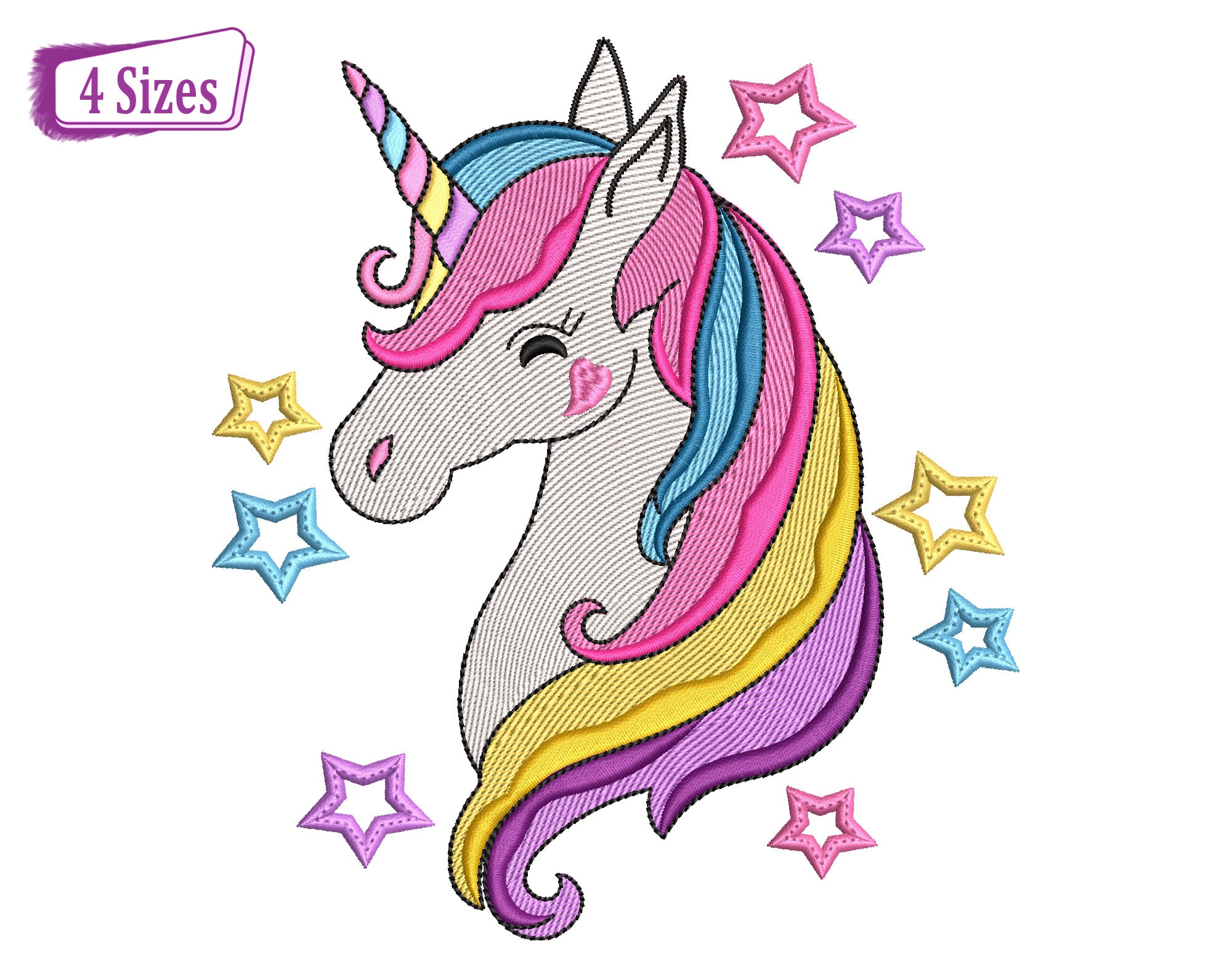 UNICORN Embroidery Designs Unicorn Rainbow With Stars Digital - Etsy
