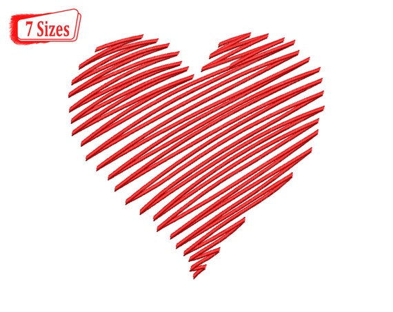Heart Embroidery Design. Heart Embroidery Files. Machine - Etsy