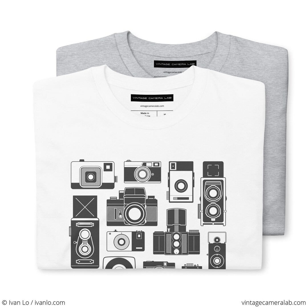 Vintage Cameras Illustration T-shirt (1 of 2), Vintage Camera Shirt ...