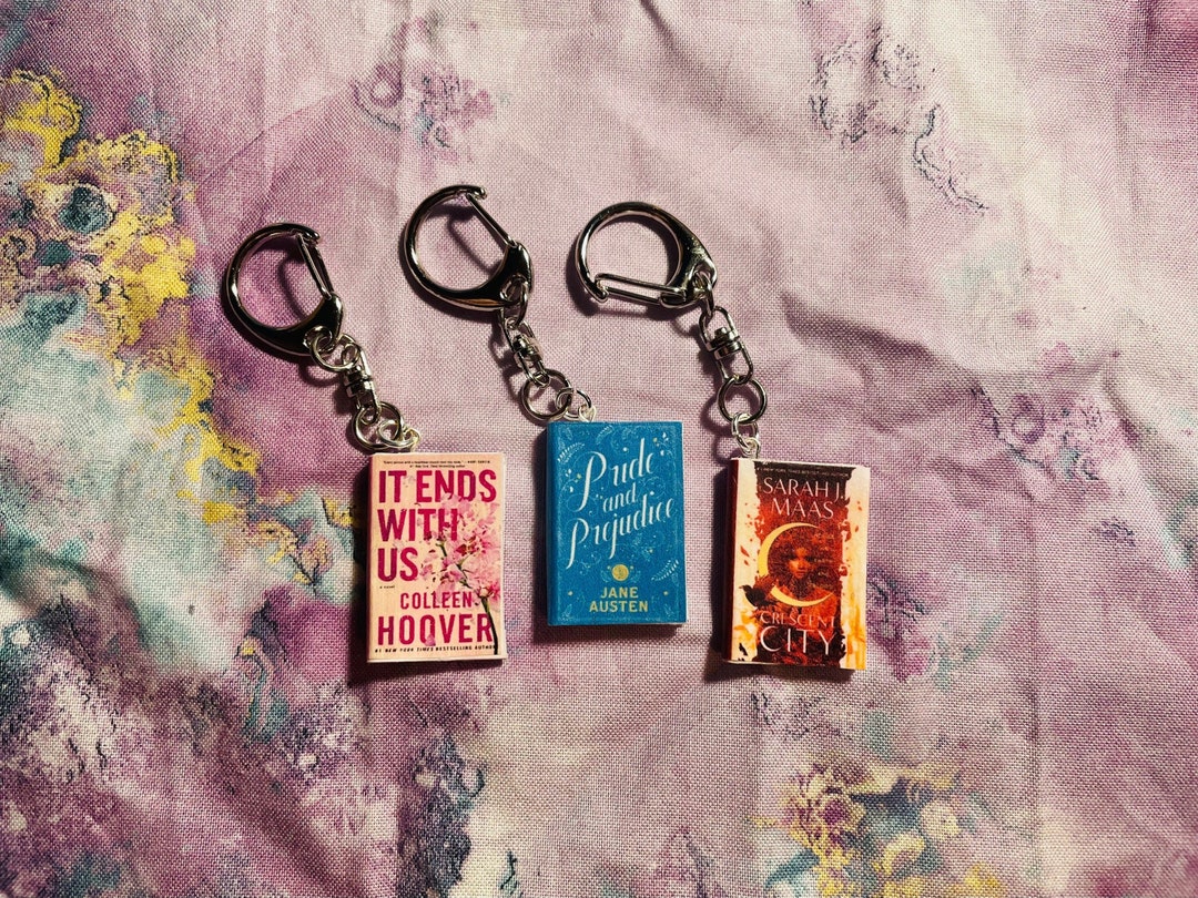 Custom Book Cover Keychain Book Lover, Reader, Author, Writer, Teacher ...