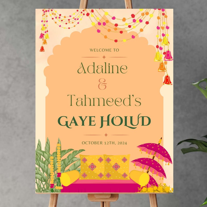 Digital Mehndi Welcome Sign - Etsy