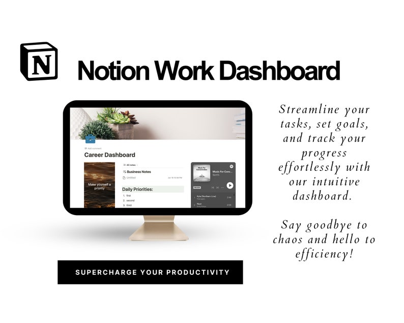 Notion Career Dashboard Notion Template Business Notion Work Dashboard ...