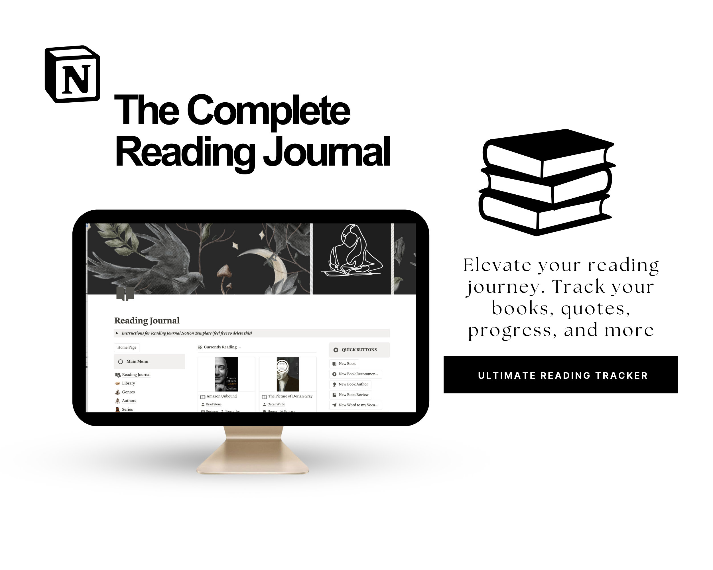 Notion Reading Journal | Notion Book Tracker | Notion Dashboard ...
