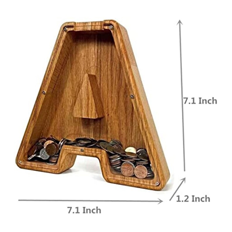 Personalized Piggy Bank for Boyswood Piggy Bankletter Coin - Etsy