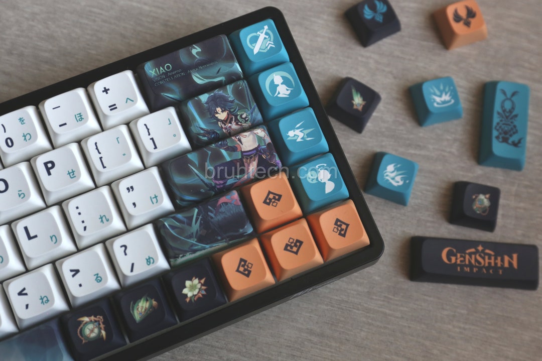 Genshin Impact Xiao Theme PBT Keycaps - Etsy