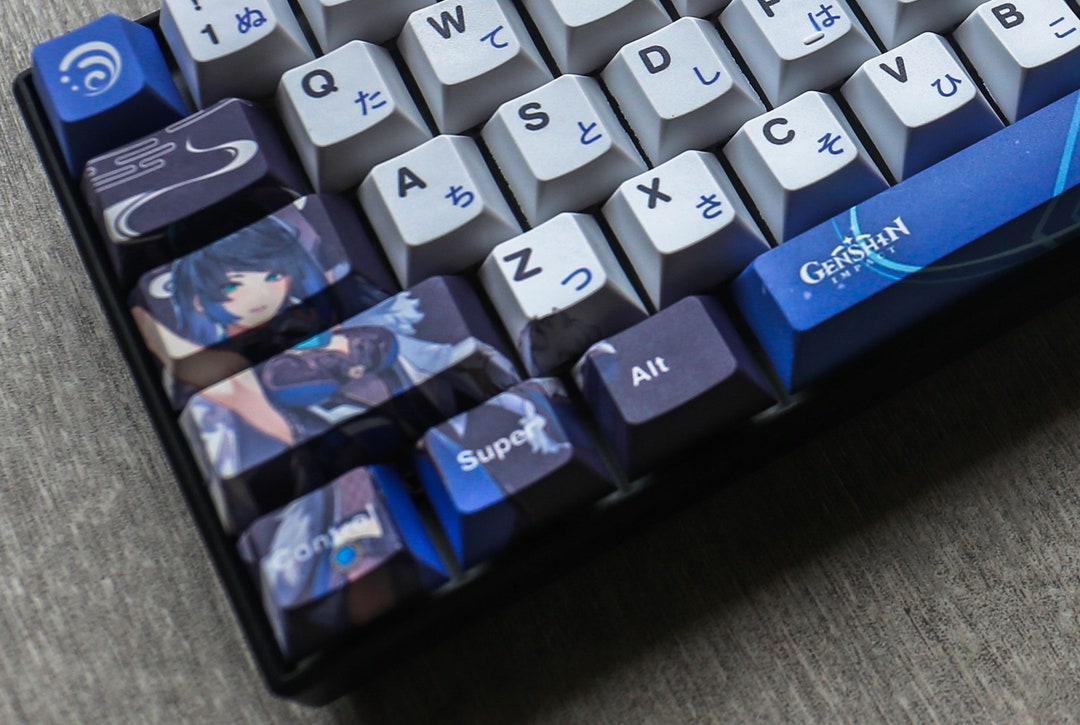 Genshin Impact Yelan Theme PBT Keycaps - Etsy
