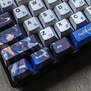 Genshin Impact Yelan Theme PBT Keycaps - Etsy