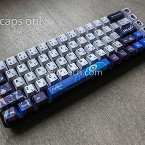 Genshin Impact Yelan Theme PBT Keycaps - Etsy